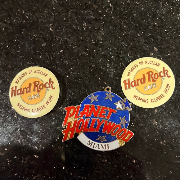 Hard Rock Cafe | Other | Two Vintage Hard Rock Cafe Buttons And A ...